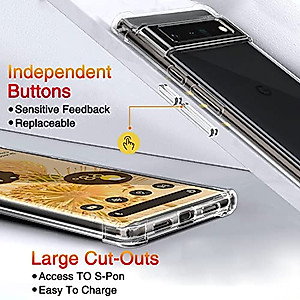 Ferilinso Designed for Google Pixel 6 Pro 5G Case, [NOT for Pixel 6] Shockproof Protective Phone Case Slim Cover, Military Grade Protection, 10X Anti-Yellowing, Clear