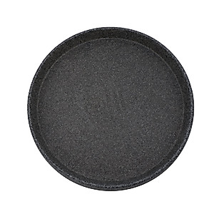 The HC Companies 15 Inch Terrazzo Round Premium Plant Saucer - Indoor Outdoor Plant Trays for Pots - 15.25"x15.25"x1.35" Black Granite