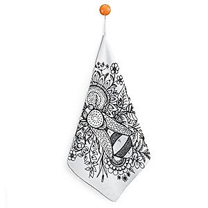 Lurnise Hand Towel Bee and Flower Hand Towels Dish Towel Lanyard Design for Bathroom Kitchen Sports