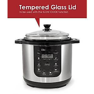 Elite Platinum 8 Quart 14-in-1 Multi-Use Programmable Pressure Cooker, Slow Cooker, Rice Cooker, Sauté, and Warmer - Blue