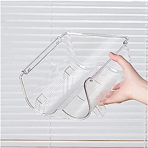 Clear Plastic Free-Standing Stackable 4 Bottle Storage Holder Rack - Water, Wine, and Drink Organizer Shelf for Kitchen Countertop, Cabinet, Pantry, Fridge