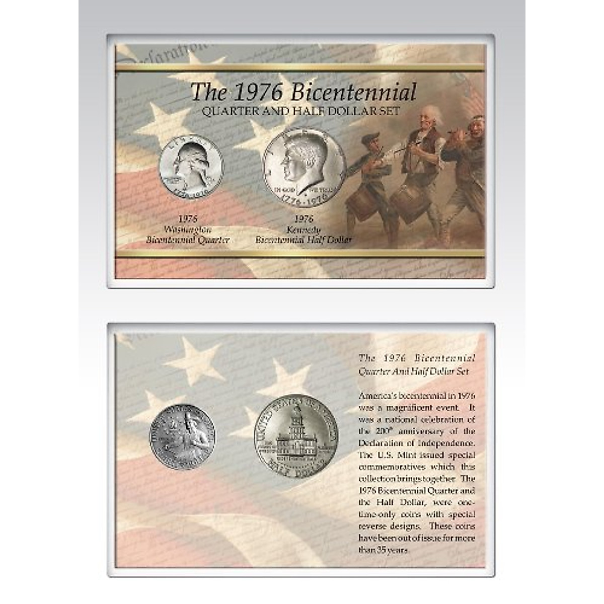 The Matthew Mint 4 Th of July Coin Set (Bicentennial) Half Dollar and Quarter
