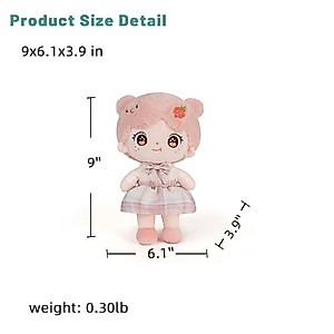 Adorlynetty My First Baby Doll,9” Cute Rag Doll Soft Baby Dolls for Girls Infants Toddlers Boys Pink