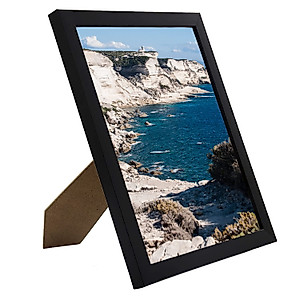 BOANKODU 8x10 Picture Frame Set of 2, Made of High Definition Transparent Plastic for 5x7 with Mat or 8x10 Without Mat, Wall Mounting Photo Frames, Black