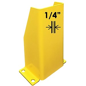 Electriduct Steel Pallet Rack Frame Guard Forklift Post Protector 4.5" U Channel, Height: 12", 3mm Thickness, Safety Yellow