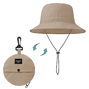 Durio Waterproof Bucket Hat for Women UPF 50+ Sun Hat UV Protection Packable Rain Hats for Women Lightweight Hiking Hat Khaki One Size