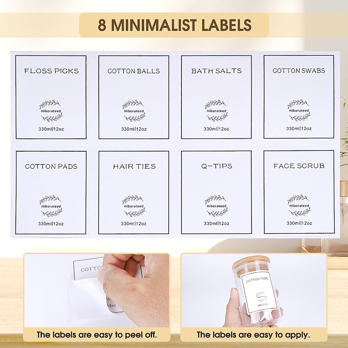 3 Pack Glass Qtip Holder for Bathroom with Bamboo Lids and Tray, 12oz Bathroom Organizers and Storage Accessories Home Decor, Apothecary Jars Qtip Dispenser for Cotton Swab, Cotton Ball and Floss