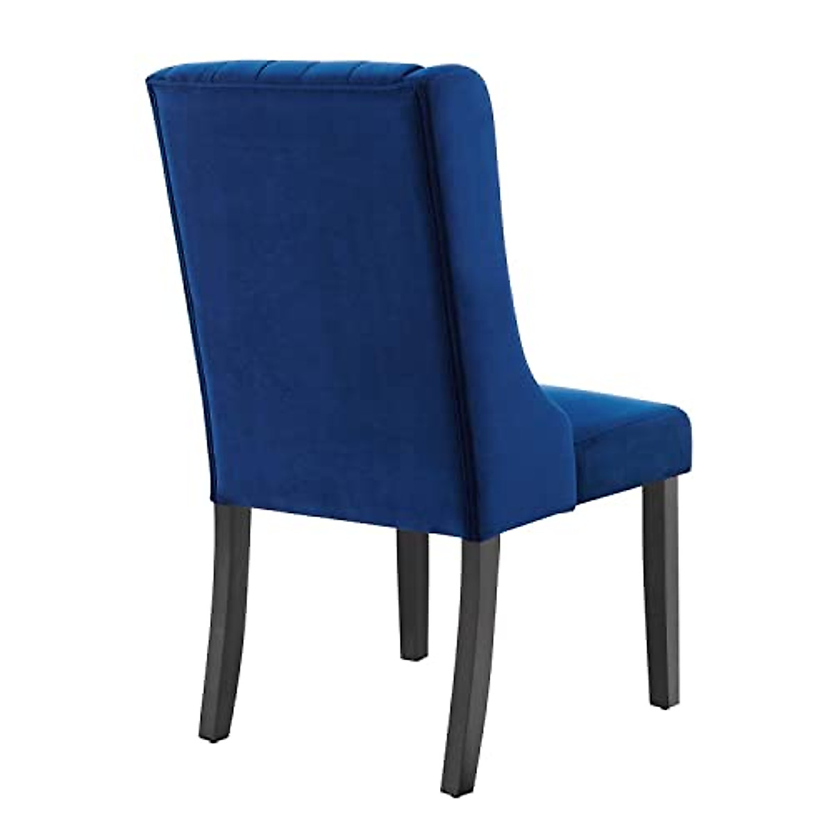 Modway Renew Performance Velvet Parsons Dining Chairs in Navy-Set of 2
