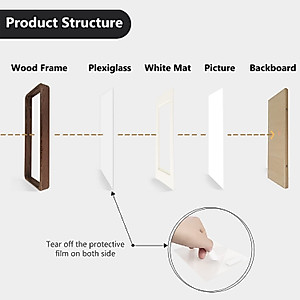 Hans Picture Frame,Made of Solid Wood Photo Frame for Wall Mounting or Tabletop Diaplay(Walnut,4"x6" matted to 3"x5")