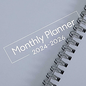 2024-2026 Monthly Planner - Monthly Planner from July 2024 to June 2026, Monthly Planner 2024-2026, 9'' x 11'' Grey