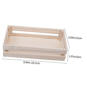PRETYZOOM 2pcs Wooden Organizer Basket Beige Basket for Storage Wooden Storage Container Wooden Basket