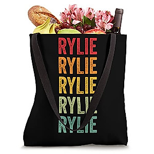 Rylie Rainbow Repetition of Rylie Name Text Tote Bag