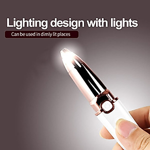 2 in 1 Eyebrow Trimmer Facial Hair Remover Electric Razor for Women Pubic Hair Bikini Shaver Epilator for Face Peach Fuzz Lips Painless Rechargeable Portable