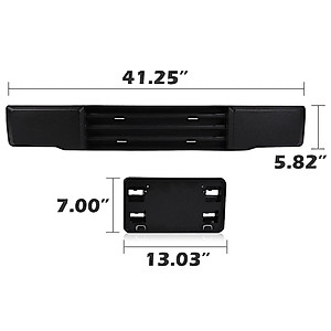 G-PLUS Front Bumper + License Plate Bracket Mount Fascia Cover Compatible with Ford F150 2015-2017 Replacement FL3Z-17E810-AA & FL3Z-17A385-A