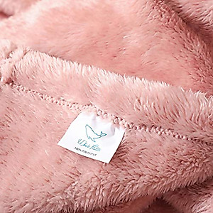 Whale Flotilla Breathable Fleece Throw Blanket for Couch Sofa(50x70 Inch), Super Soft Fuzzy Blankets for All Season, Lightweight and Fluffy, Pink