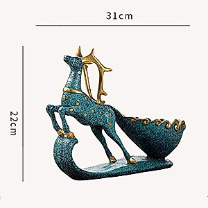 Bonoda Single Wine Bottle Holder Stand Countertop Ceramic Reindeer Home Decor