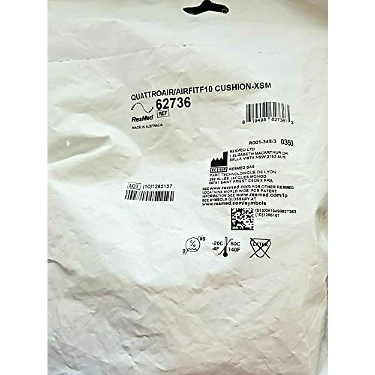 ResMed Quattro Air/AirFit F10 Cushion - Dual-Wall Design for Comfort and Security - X-Small