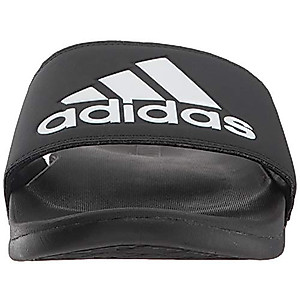 adidas Men's Adilette Comfort Slides Sandal, Black/Black/White, 10