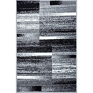 LUXE WEAVERS Gray 5x7 Art Deco Abstract Geometric Area Rug, Medium Pile, Stain-Resistant Carpet