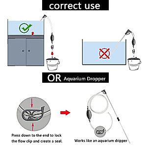 AREPK 10 Gallon Fish Tank cleaner and Aquarium Water Changer Siphon with a Thinner Water Tubing. Perfect for Cleaning Small Fish Tanks, Gravel Vacuum for Aquarium Kit
