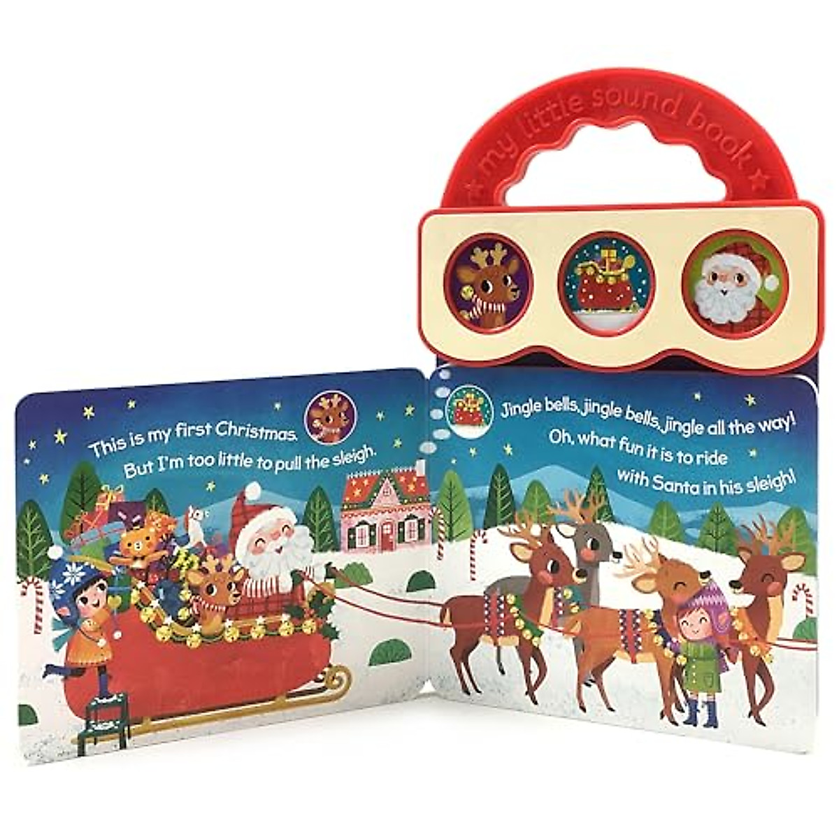 Jingle Bells 3-Button Sound Christmas Board Book for Babies and Toddlers