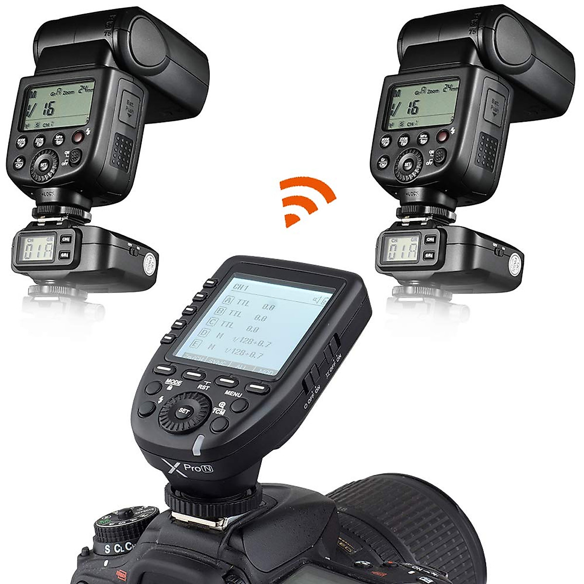 Godox Xpro-N 2.4G X System TTL Wireless Flash Trigger Transmitter & 2 x Godox X1R-N Controller Receiver Compatible for Nikon Flash…