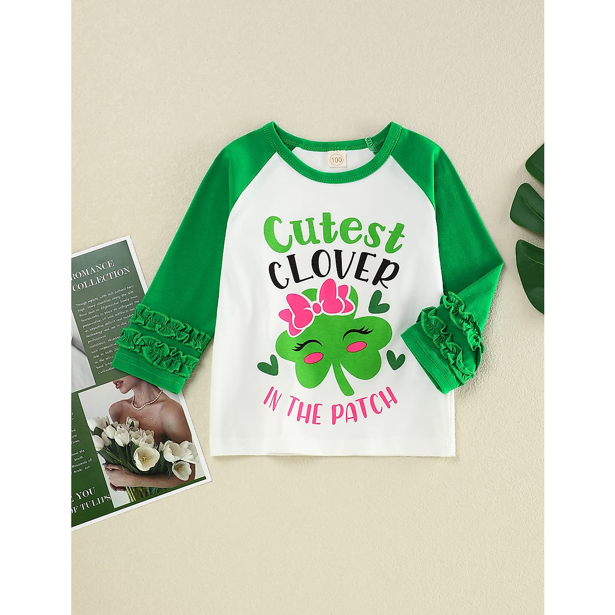 St. Patrick's Day Tees Toddler Baby Girls T-Shirt Lucky Shamrock Long Sleeve ST. Patrick's Day Tops