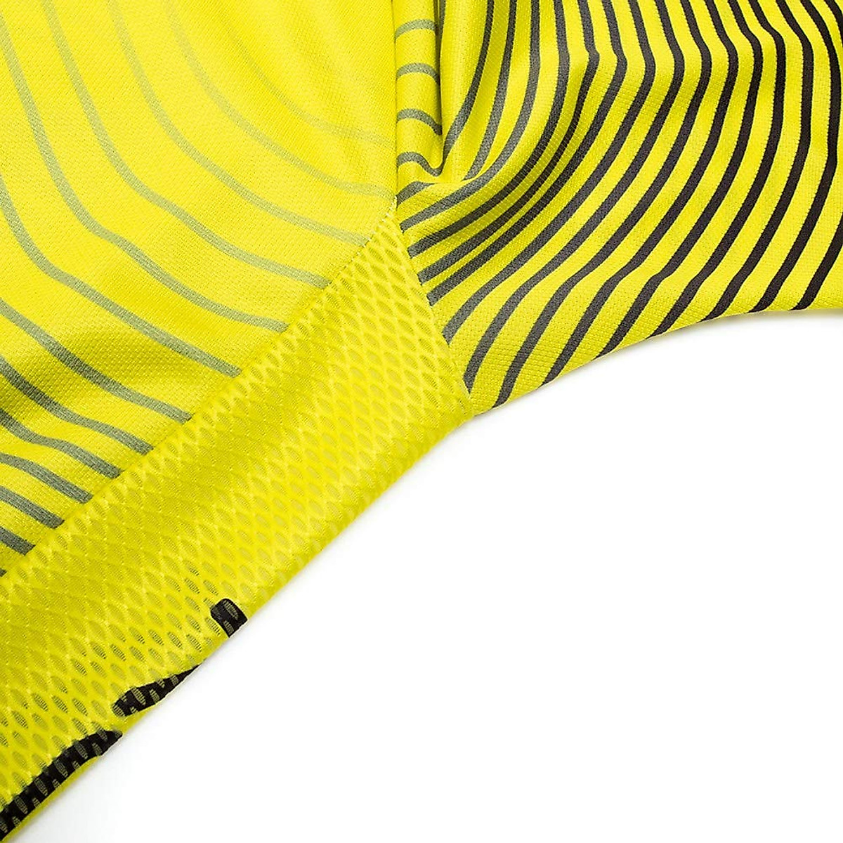 Uriah Men's Cycling Jersey Short Sleeve Reflective with Rear Pockets Ripple Yellow Size L