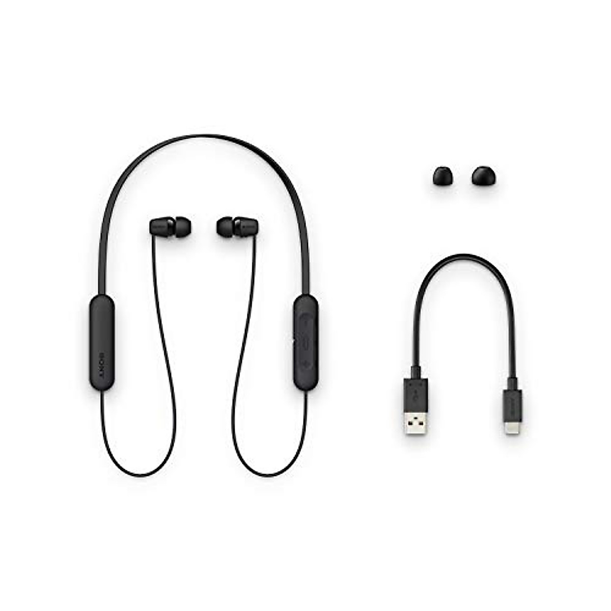 Sony WI-C200 Wireless in-Ear Headset/Headphones with mic for Phone Call, Black (WIC200/B)