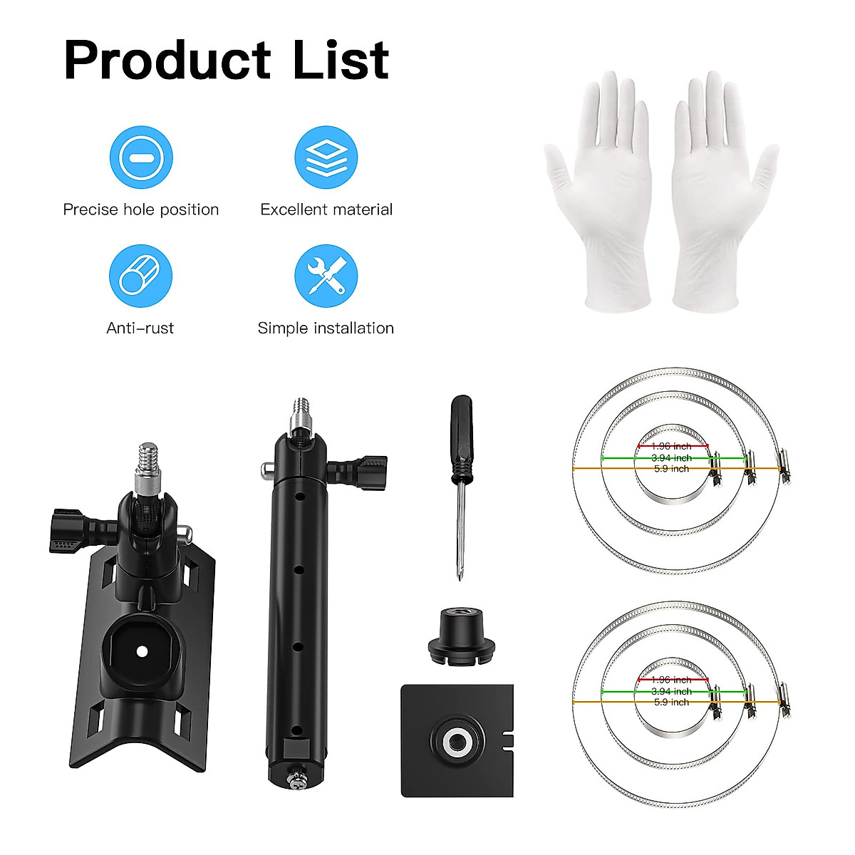 Koroao 2-in-1 Universal Pole Mount for Camera & Solar Panel Compatible with Blink Outdoor4/XT/XT2 Camera