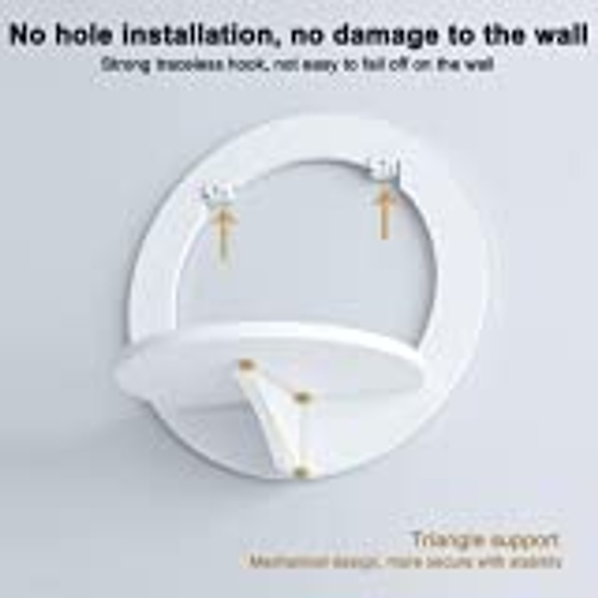 DENPETEC Command Strip Shelf Upgrade White for Wall Drill Free Modern Wall Mount Shelf Universal Small Wall Rack for Security Cameras, Baby Monitors, Home Ornament Storage Hold(Hexagon)