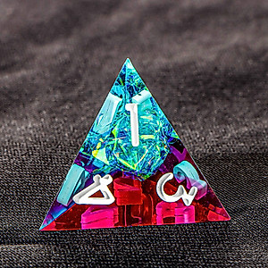 OUKELANWO Polyhedral Role Playing Dungeons and Dragons Dice, 7 Piece Blue Sharp Edge Resin D and D RPG DND Dice Set D&D with Box