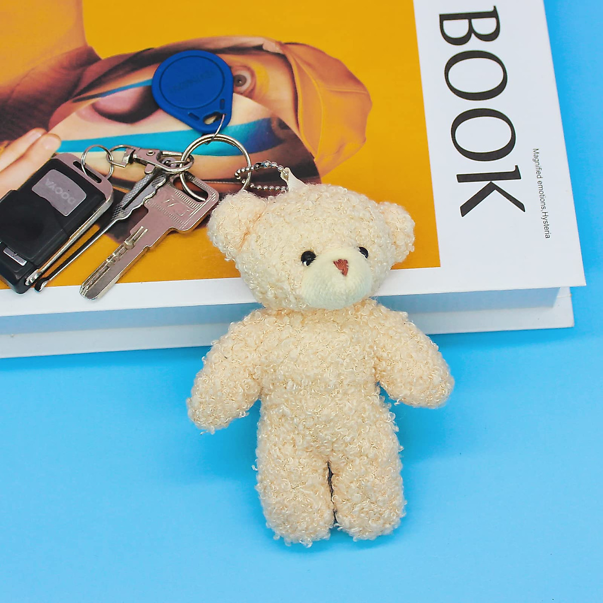 12 Pack Brown Mini Teddy Bears , 4.7 inch Tiny Soft Stuffed Teddy Bear, Small Plush Bears Bulk for Birthday Party Decor Valentine's Day Gift Graduation Party Favors Bag DIY Keychain Crafts