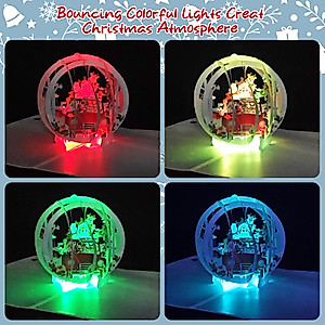 YunXianger Christmas Cards, Light and Music Merry Christmas Card, Funny 3D Pop Up Christmas Greeting Card with Envelope for Women Men Kids Husband Wife Mom Dad Daughter boyfriend