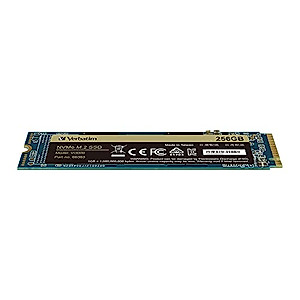 VERBATIM Vi3000 256GB PCI-E 3.0 M.2 NVME SSD 3000MB/s Read 2900MB/s Write 150K/240K IOPS 150TBW 2YR WTY