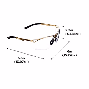 Allen Company Girls with Guns® Afire Protective Shooting Safety Glasses, Clear Lenses, Anti-Scratch/Fog/UV Coated, ANSI Z87+ & CE Rated, Gold