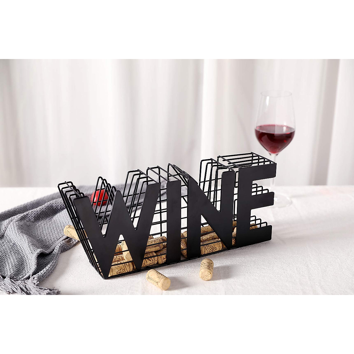 JHY DESIGN Wine Cork holder-13.5" Length Metal Craft Wine Cork Storage