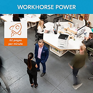 Kyocera ECOSYS PA6000x Monochrome Laser Printer, 62 ppm, 600 x 600 dpi and Up to Fine 1200 dpi, 600 Sheet Tray, 100 Sheet MPT, Duplex, 5 Line LCD w/Hard Key Panel, Gigabit Ethernet, USB, 512 MB