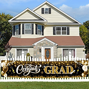 2025 Graduation Decorations-Congrats Grad Yard Sign Banner Decoration for Class of 2025 Graduation Party Supplies
