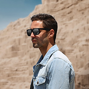 Vanmage Hanauma Polarized Sunglasses for Men and Women, Black Frame Grey Lens