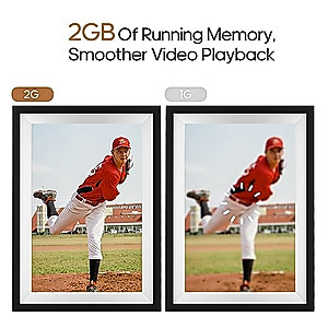 WDYQJE Digital Picture Frame WiFi 10.1 Inch, IPS Touch Screen Smart Cloud Electronic Picture Frame with 64GB Large Storage for Smoother Media Playback, Easy Setup to Share Photos/Videos via Frameo APP