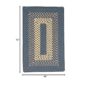 Colonial Mills Yucatan Braided Area Rug, 4X6, Blue
