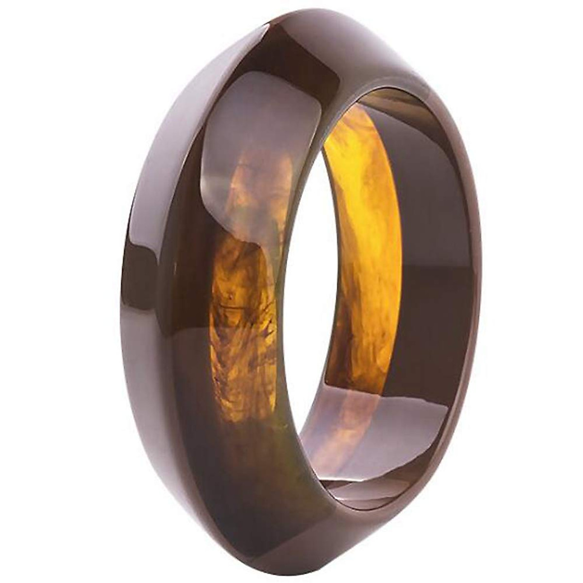 Jude Jewelers Fashion Stylish Acrylic Resin Plastic Statement Clocktail Party Bangle Bracelet (Brown)