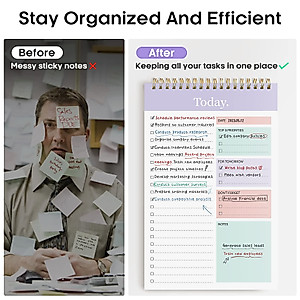 To Do List Pad - To Do List Notebook for Work with 52 Sheets, Undated Daily Planner Perfect for Daily Tasks and Goal Setting, To Do List Notepad Suitable for Office, Home and School-Violet Dream