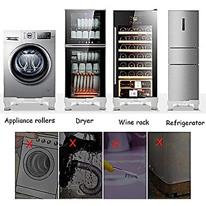 Trolley Washer and Dryer Stands, Multi-Functional Movable Adjustable Base Stand, Pedestal for Washing Machine Stainless-Steel with 12 Foot,20cm