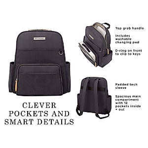 Petunia Pickle Bottom Sync Backpack | Diaper Bag | Diaper Bag Backpack for Parents | Top-Selling Stylish Baby Bag | Sophisticated and Spacious Backpack for On The Go Moms | Carbon Cable Stitch