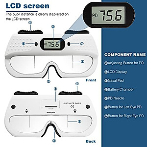Hanchen PD Meter Digital Pupil Distance Meter PD Ruler Pupilometer with Memory Function CE Certificate