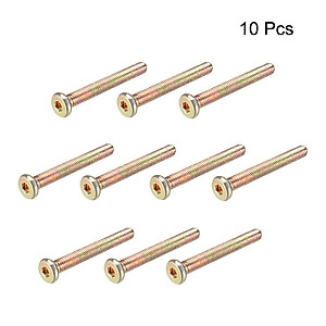uxcell M6x50mm Furniture Screw Hex Socket Machine Screws Zinc Plated Fasteners Bolts Full Thread Carbon Steel 10Pcs