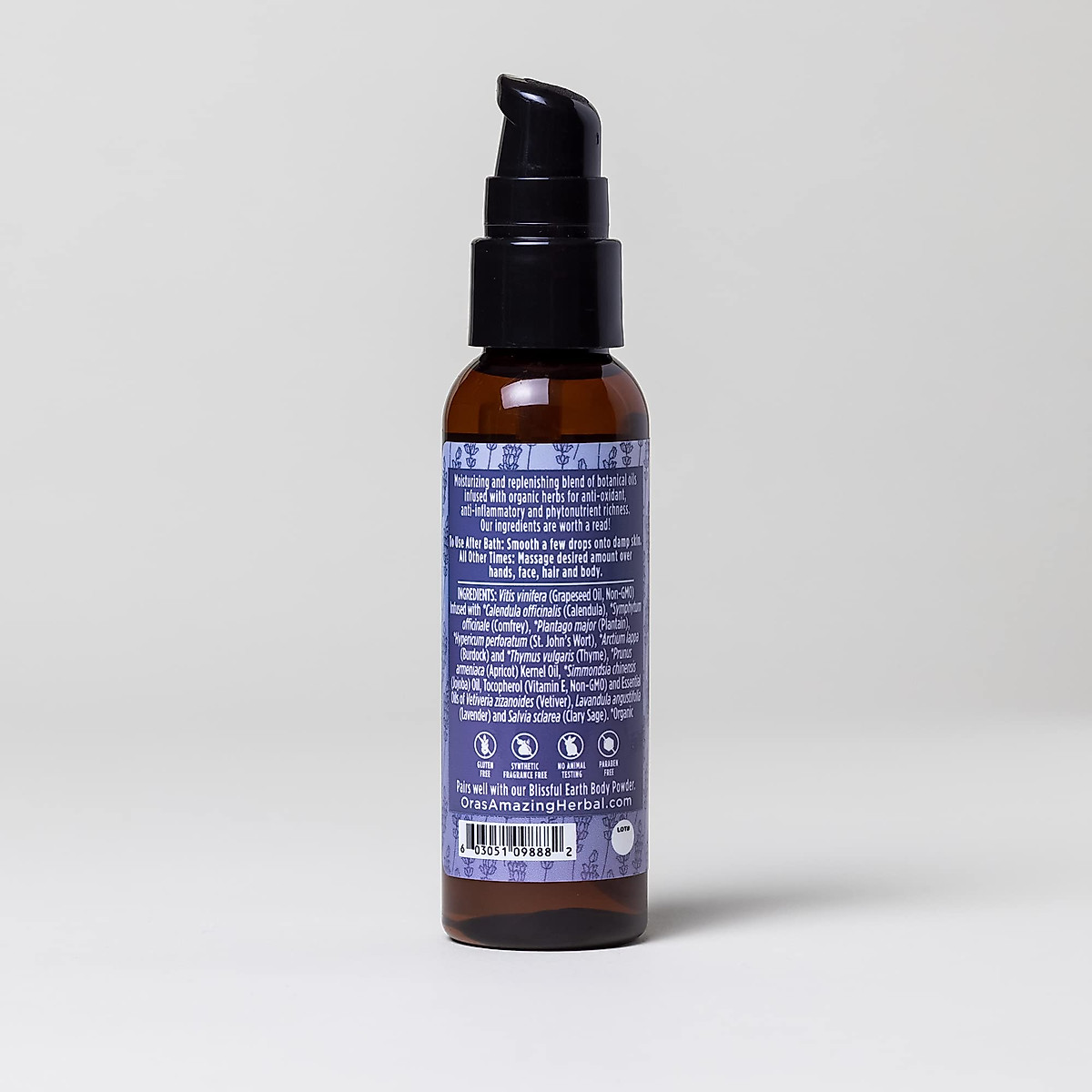 Talc Free Powder and Body Oil, Lavender Bath Set, After Shower Set, Blissful Earth Scent With Lavender Vetiver and Clary Sage, Intertrigo, Natural Skin Care, Ora's Amazing Herbal