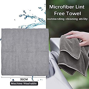 eFuncar Detailing Brush Set - 5 Sizes Premium Natural Boar Hair Detail Brushes, 1 Soft Microfiber Car Dash Duster Brush, Boar Hair Detail Brush Set with Car Microfiber Duster Interior Exterior for Car